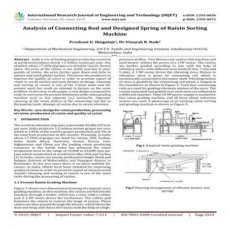 Irjet Analysis Of Connecting Rod And Designed Spring Of Raisin Sorting