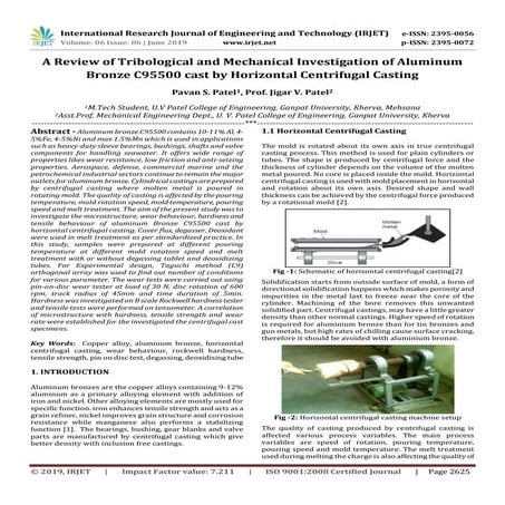 IRJET- A Review of Tribological and Mechanical Investigation of Aluminum Bronze C95500 Cast by ...