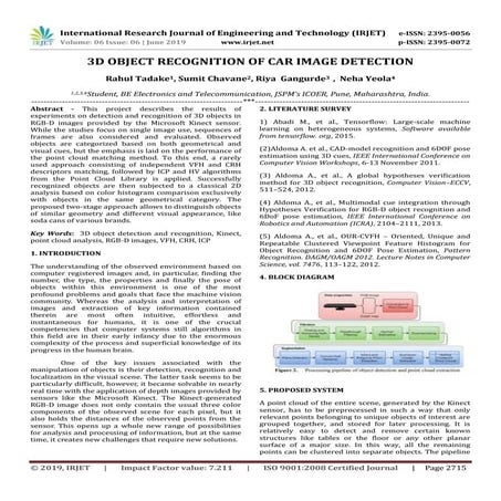 Irjet 3d Object Recognition Of Car Image Detection Pdf