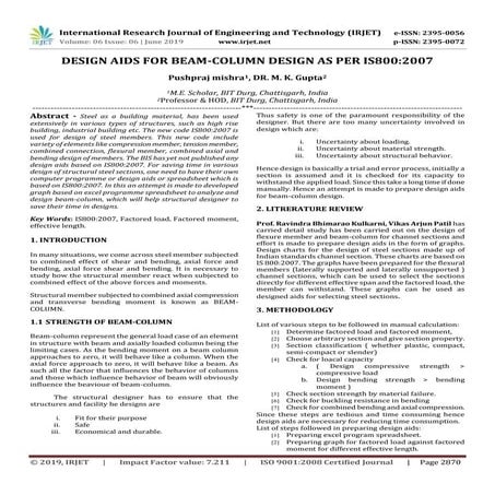 IRJET- Design AIDS for Beam-Column Design as per IS 800:2007 | PDF