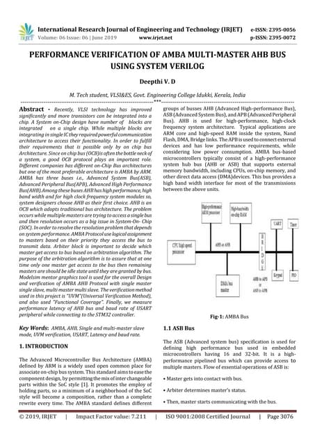 A Review On Amba Ahb Lite Protocol And Verification Using Uvm Methodology Pdf Computing