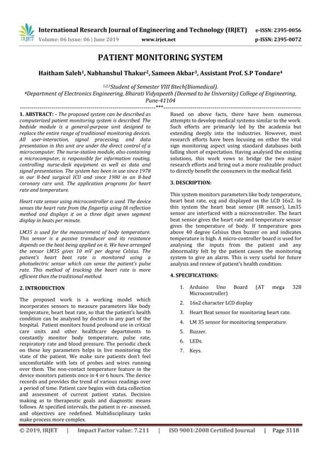 Heart beat monitor system PPT | PPTX