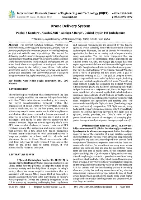 Artificial Intelligence Drone | PPTX | Computer Peripherals | Computing