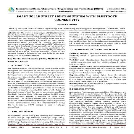 Final project report on Solar street light | PDF