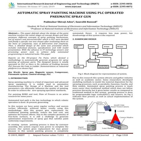 IRJET- Automatic Spray Painting Machine using PLC Operated Pneumatic ...