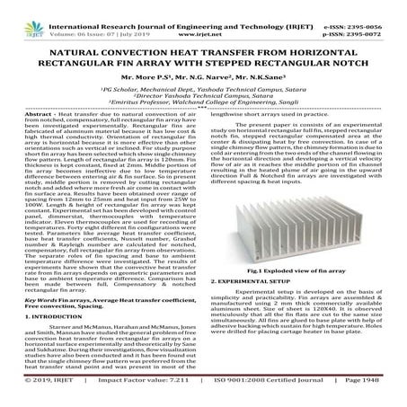 EXPERIMENTAL INVESTIGATION OF HEAT TRANSFER BY NATURAL CONVECTION ON ...