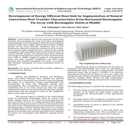 IRJET- Development of Energy Efficient Heat Sink by Augmentation of Natural Convection Heat ...