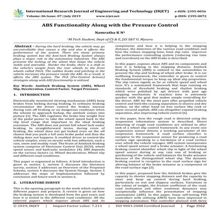 Anti lock braking (ABS) Model based Design in MATLAB-Simulink | PDF