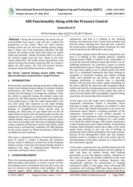 Anti lock braking (ABS) Model based Design in MATLAB-Simulink | PDF