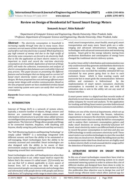 IoT Based Smart Energy Meter using Raspberry Pi and Arduino | PDF