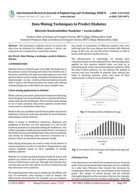 Irjet Data Mining Techniques To Predict Diabetes Pdf Databases Computer Software And