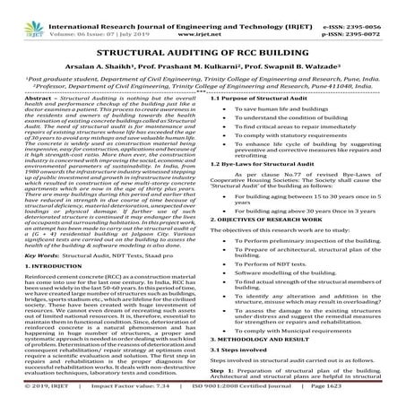 IRJET- Structural Auditing of RCC Building | PDF