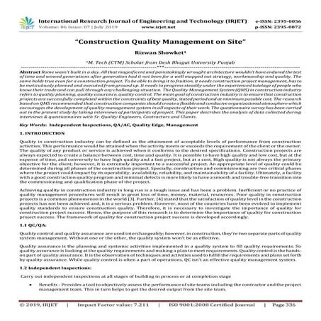 Quality ToolBox Talk_Quality Management in Construction 101(for Senior Management) | PPTX