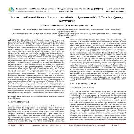 IRJET- Location-Based Route Recommendation System with Effective Query Keywords | PDF