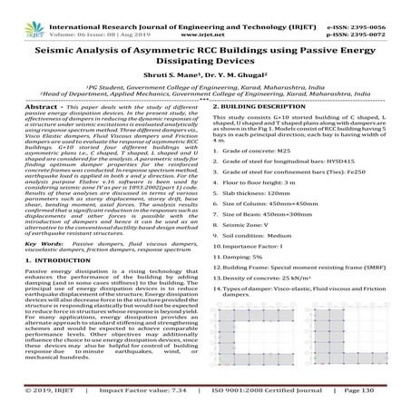 Study on the effect of viscous dampers for RCC frame Structure | PPTX