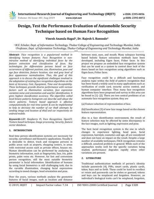 Irjet Design Test The Performance Evaluation Of Automobile Security