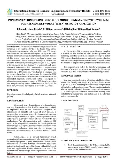 Irjet Implementation Of Continues Body Monitoring System With Wireless