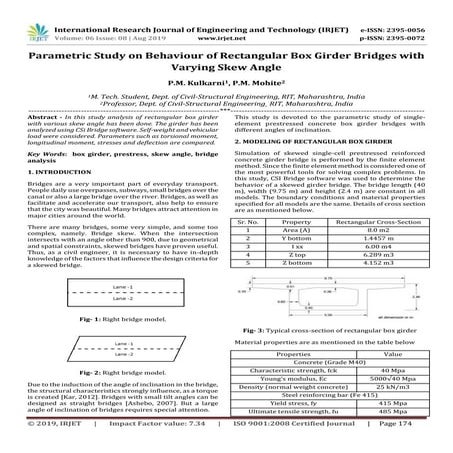 IRJET- Parametric Study on Behaviour of Rectangular Box Girder Bridges ...