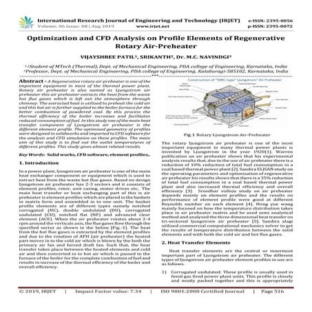 IRJET- Optimization and CFD Analysis on Profile Elements of Regenerative Rotary Air-Preheater ...