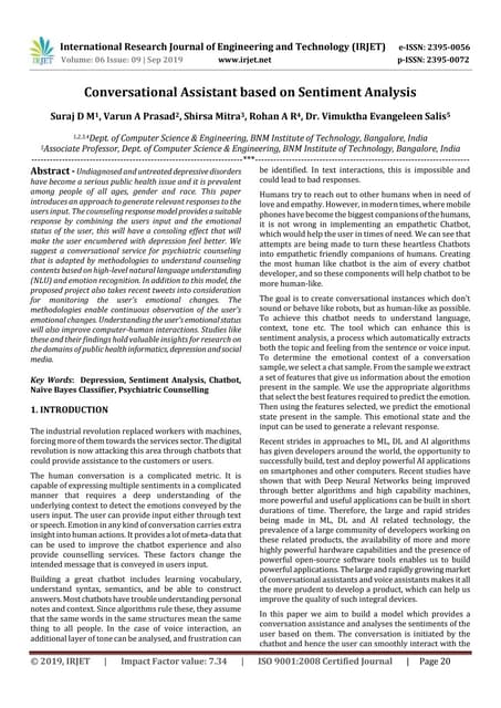 Irjet Conversational Assistant Based On Sentiment Analysis Pdf