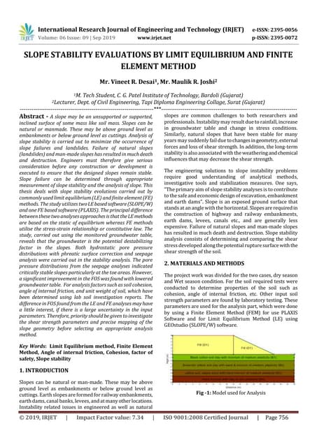 Analysis And Stabilization Of Slopes Using Geo5 Software | PDF