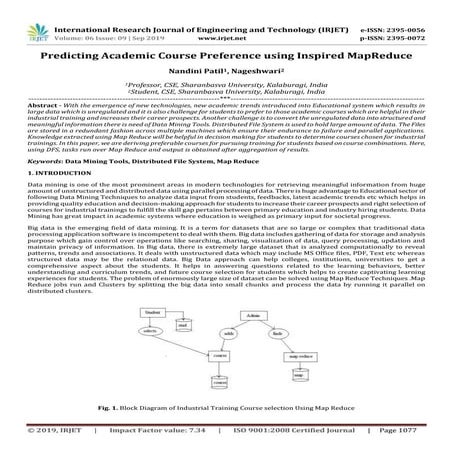 Irjet Predicting Academic Course Preference Using Inspired Mapreduce Pdf