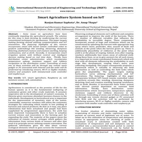 IRJET- Smart Agriculture System based on IoT | PDF