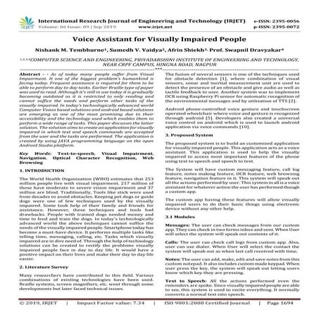 IRJET- Voice Assistant for Visually Impaired People | PDF