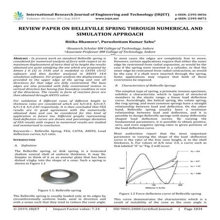 IRJET- Review Paper on Belleville Spring through Numerical and ...