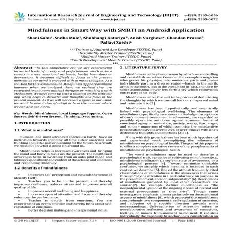 Irjet Mindfulness In Smart Way With Smrti An Android Application Pdf