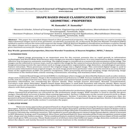 Irjet Shape Based Image Classification Using Geometric ­properties Pdf