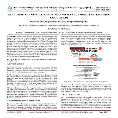 IRJET- Real Time Transport Tracking and Management System using Google API | PDF | Operating ...