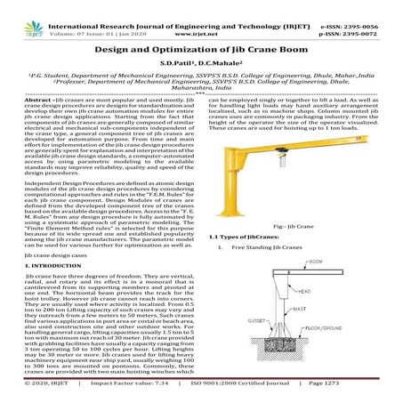 IRJET- Design and Optimization of Jib Crane Boom | PDF
