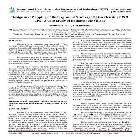 IRJET- Design and Mapping of Underground Sewerage Network using GIS ...