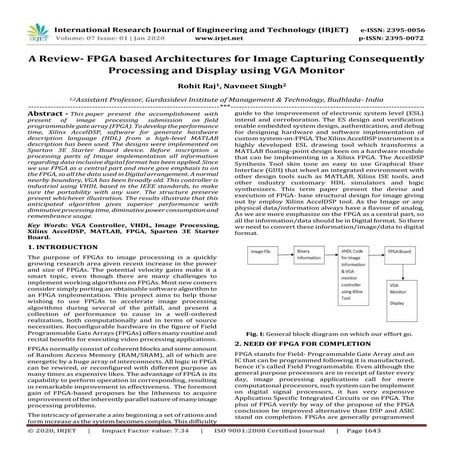 Irjet A Review Fpga Based Architectures For Image Capturing