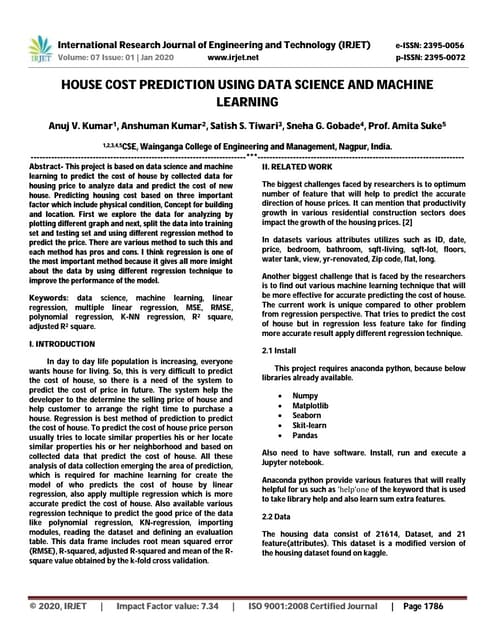 Housing price prediction | PPTX | Real Estate Buying and Selling | Real Estate