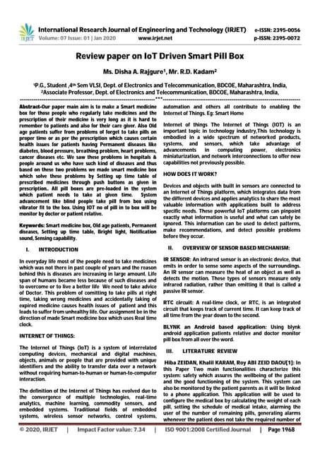 Mediminder: IoT Based Smart Medicine Box | PDF | Internet of Things ...