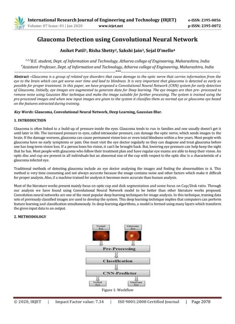 Irjet Glaucoma Detection Using Convolutional Neural Network Pdf