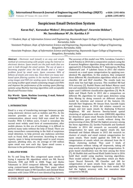 Spam email detection using machine learning PPT.pptx