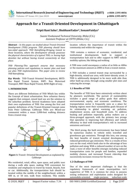 Transit Oriented Development - TOD - Human Settlement Planning - Architecture | PDF