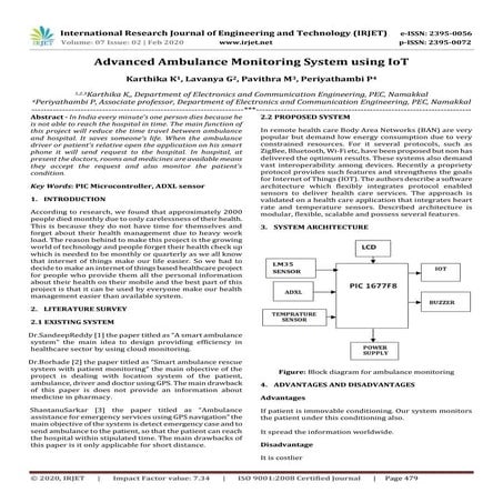 Irjet Advanced Ambulance Monitoring System Using Iot Pdf