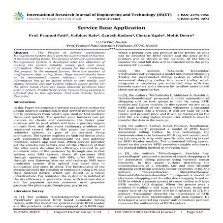 IRJET - Service Base Application | PDF