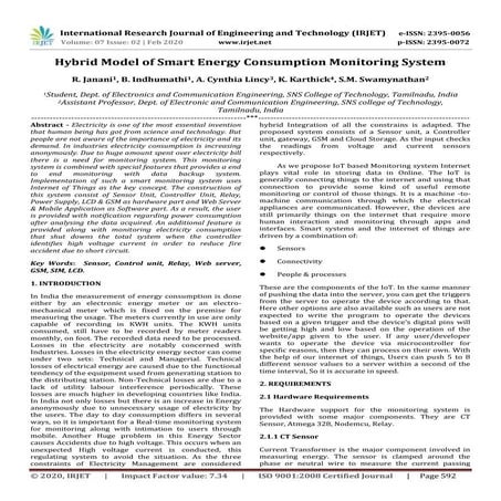 Irjet Hybrid Model Of Smart Energy Consumption Monitoring System Pdf