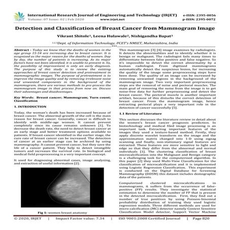 EARLY DETECTION AND CLASSIFICATION OF BREAST CANCER USING MAMMOGRAMS AND MACHINE LEARNING ...