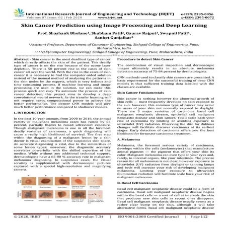 SKIN CANCER DETECTION AND SEVERITY PREDICTION USING DEEP LEARNING | PDF