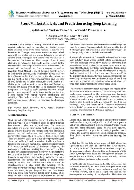 Stock Market Prediction using Machine Learning | PPT