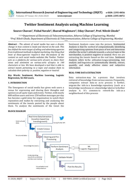 IRJET - Twitter Sentiment Analysis using Machine Learning | PDF IRJET - Twitter Sentiment Analysis using Machine Learning | PDF