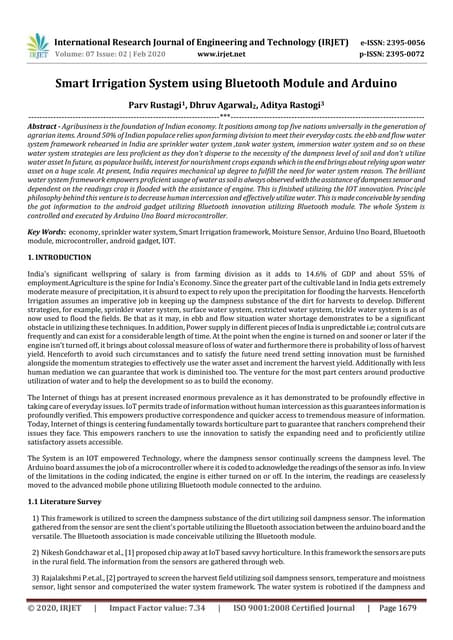 Iot based smart irrigation system | PPTX