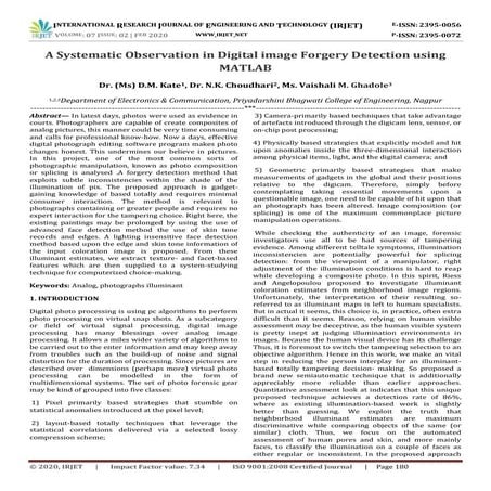 Irjet A Systematic Observation In Digital Image Forgery Detection Using Matlab Pdf