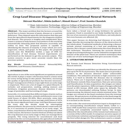 Irjet Crop Leaf Disease Diagnosis Using Convolutional Neural Network Pdf